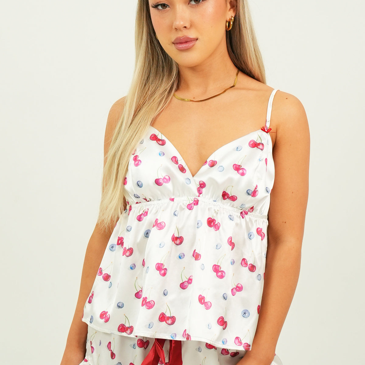Cherries & Berries Satin Short Camisole PJ Set | Cute & Comfy Sleepwear ...