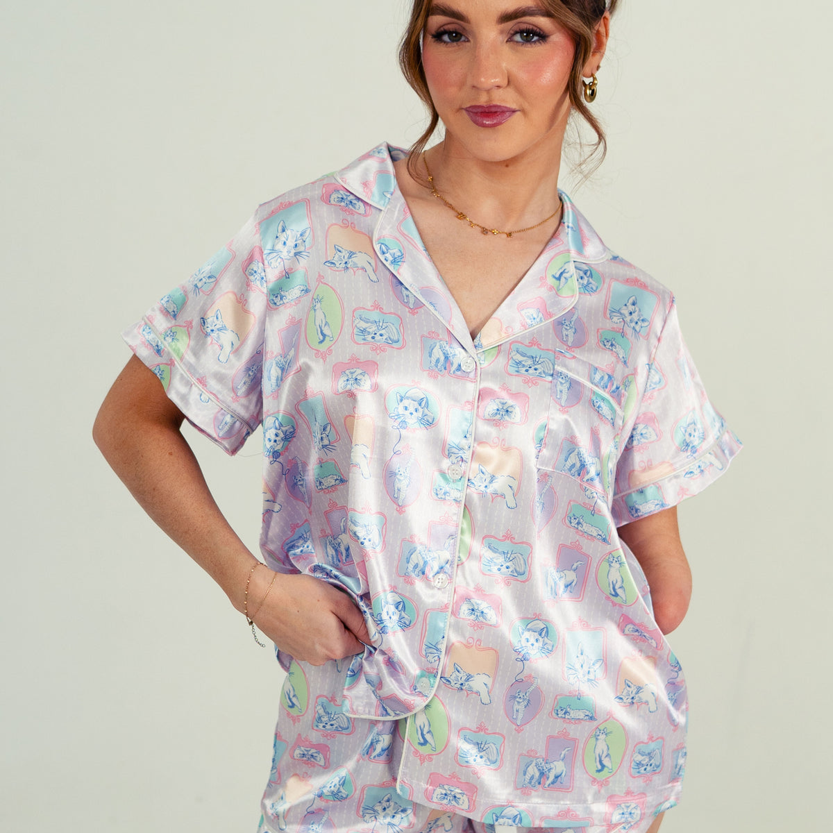 Purrfect Dreams Short Satin PJ Set – Night Sweet Thing US
