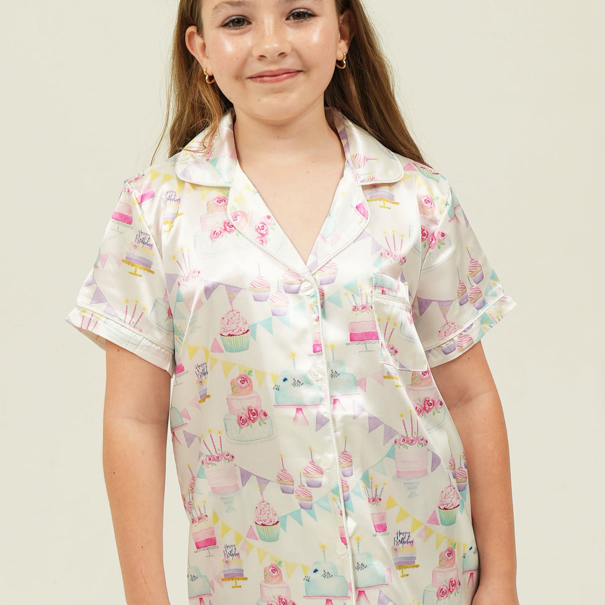 Girls' Birthday Satin Short Pajama Set | Cute & Comfy Sleepwear – Night ...