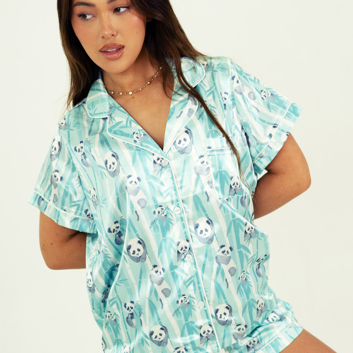 Playful Pandas Short Satin PJ Set – Night Sweet Thing US