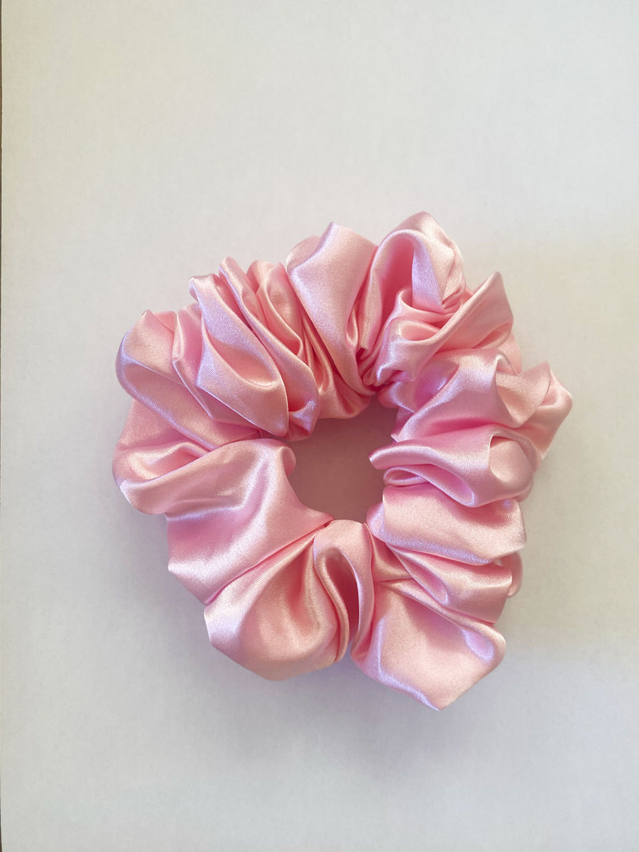 Blush Pink Satin Hair Scrunchie – Night Sweet Thing US