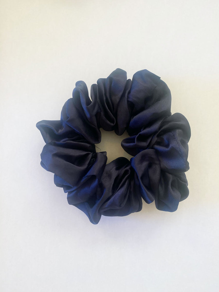 Matte Navy Satin Hair Scrunchie – Night Sweet Thing US