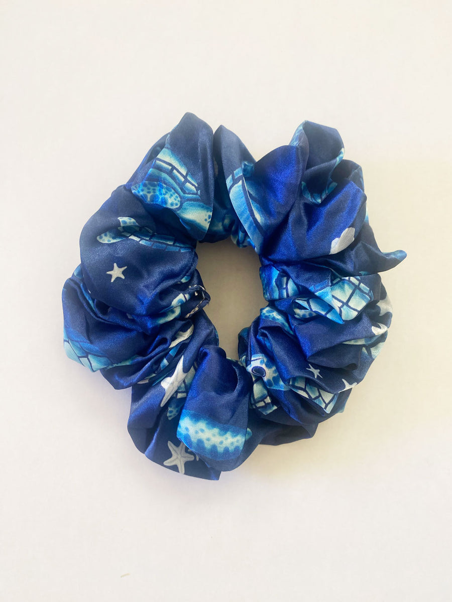 Find The Current Navy Satin Hair Scrunchie – Soft & Elegant Hair ...